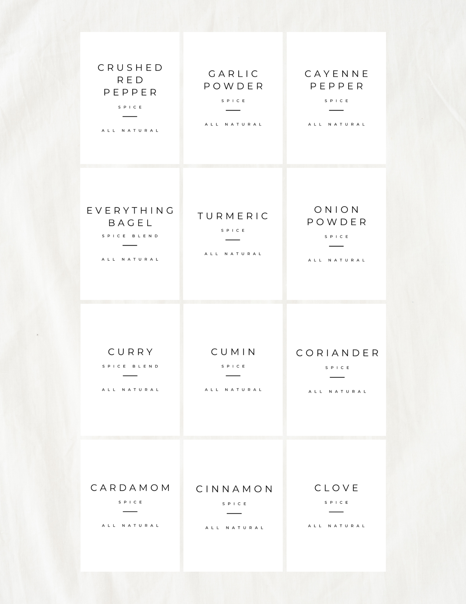 Free Minimalist Spice Label Printable + Frugal Pantry Organization Tips